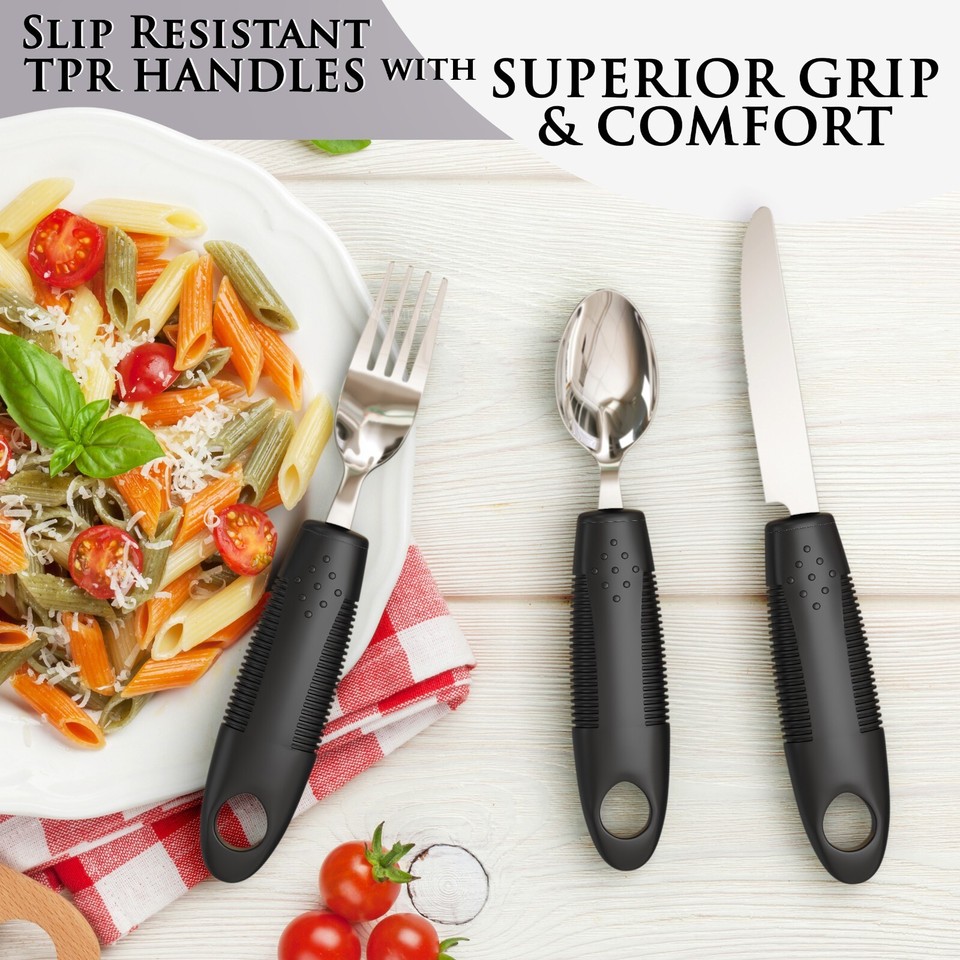 Large Handled Cutlery Disabled Easy Grip Set Arthritis Disability ...