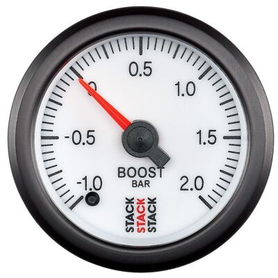 Stack Pro Stepper Motor Turbo Boost Pressure Gauge -1 To +2 Bar White ...