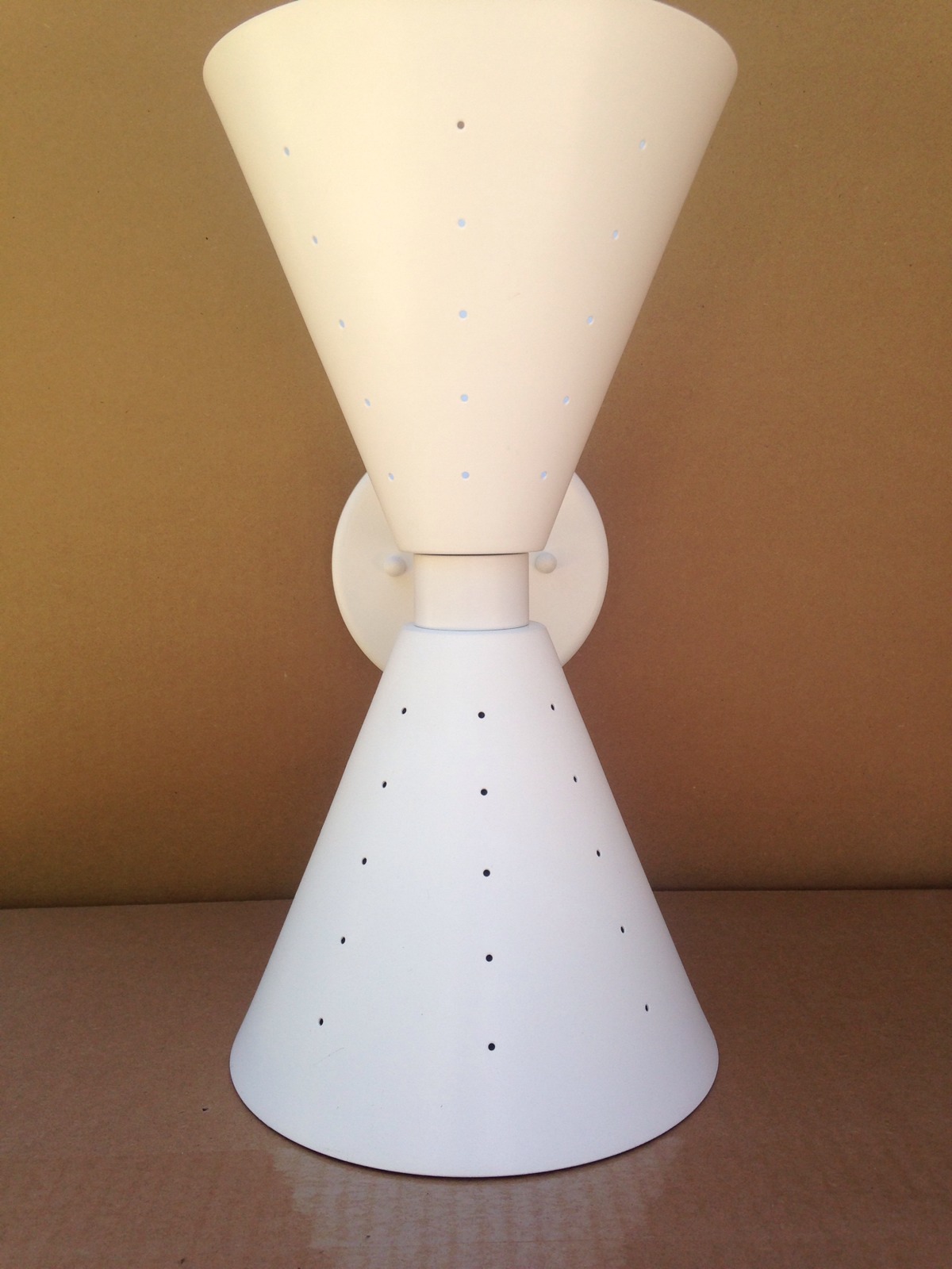 DC137 MCM Double Cone Bow Tie Wall Sconce Light Fixture White ...