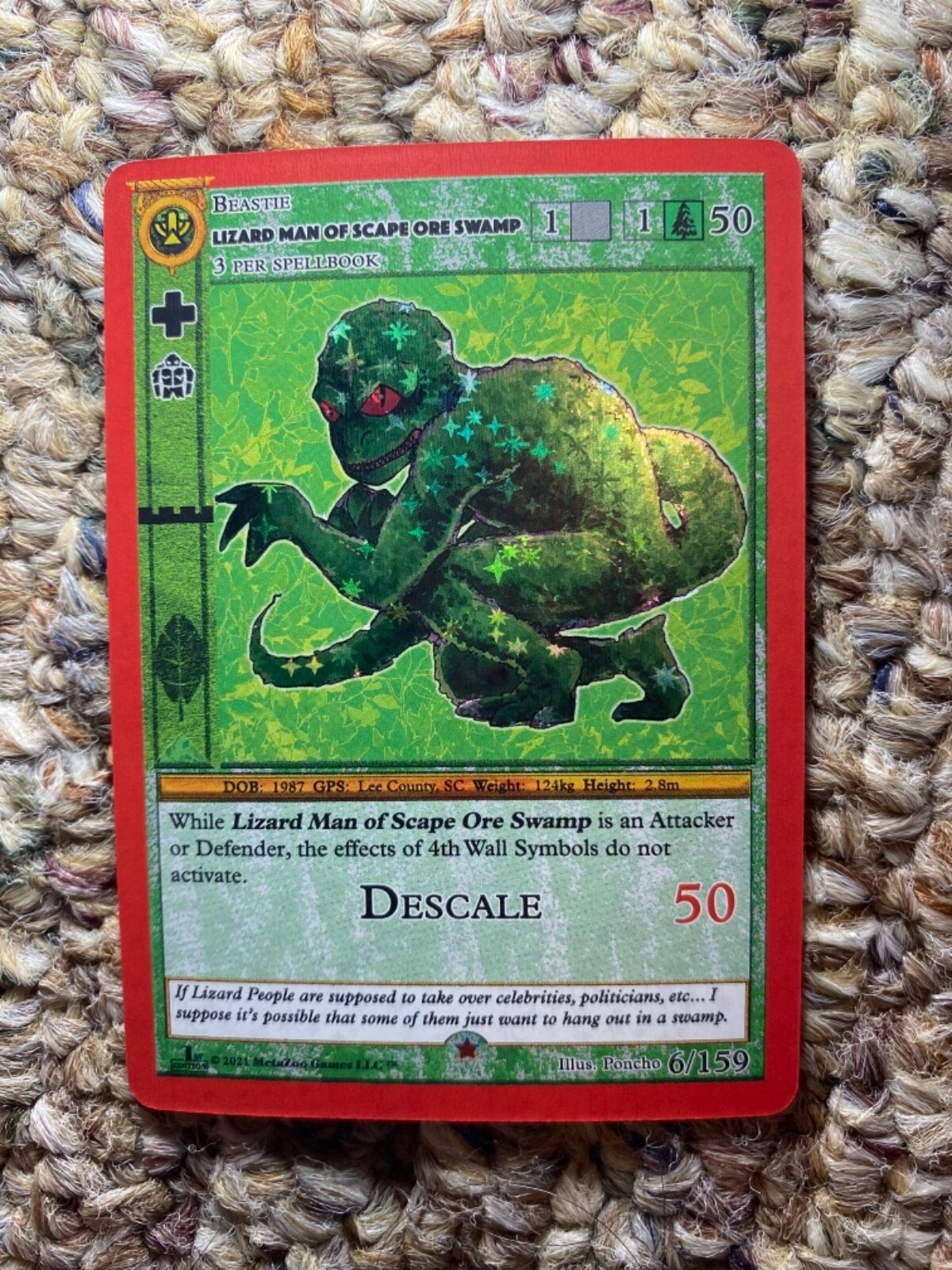 Lizard Man of Scape Ore Swamp Reverse Holo 1st Edition MetaZoo Cryptid ...