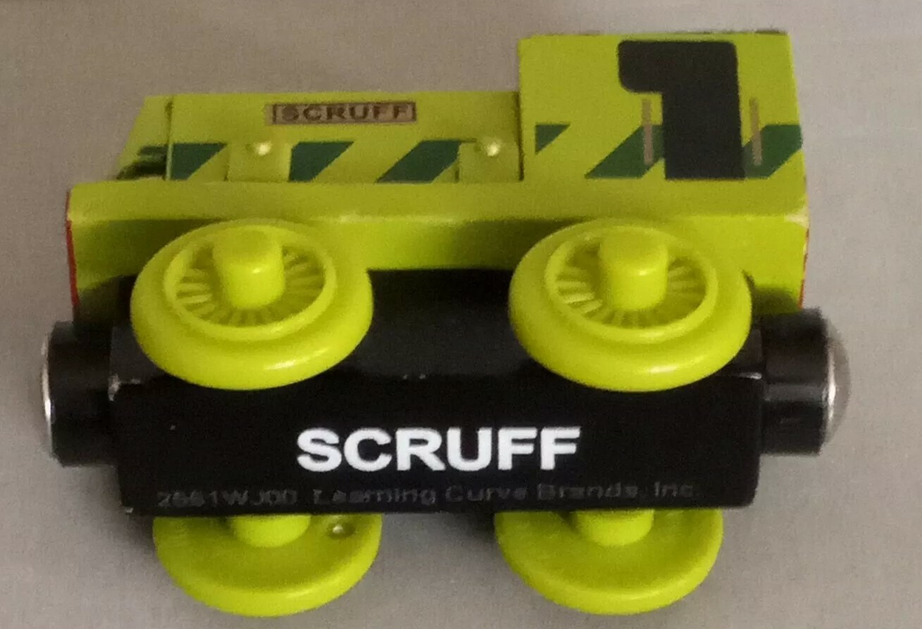 SCRUFF Thomas & Friends Wooden Railway Engine Magnetic. Lime Green ...