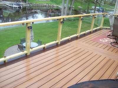 10mm Toughened Glass Balustrade Glass Panel Timber Post & Clamp System ...