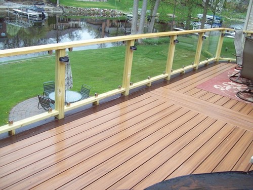 10mm Toughened Glass Balustrade Glass Panel Timber Post & Clamp System ...