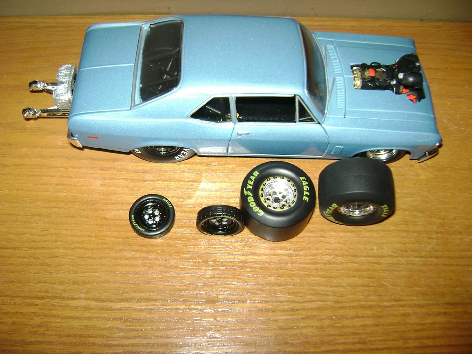 1/24 Scale Weld Magnum Set Rims Tires Front and Rear NHRA Pro Street ...