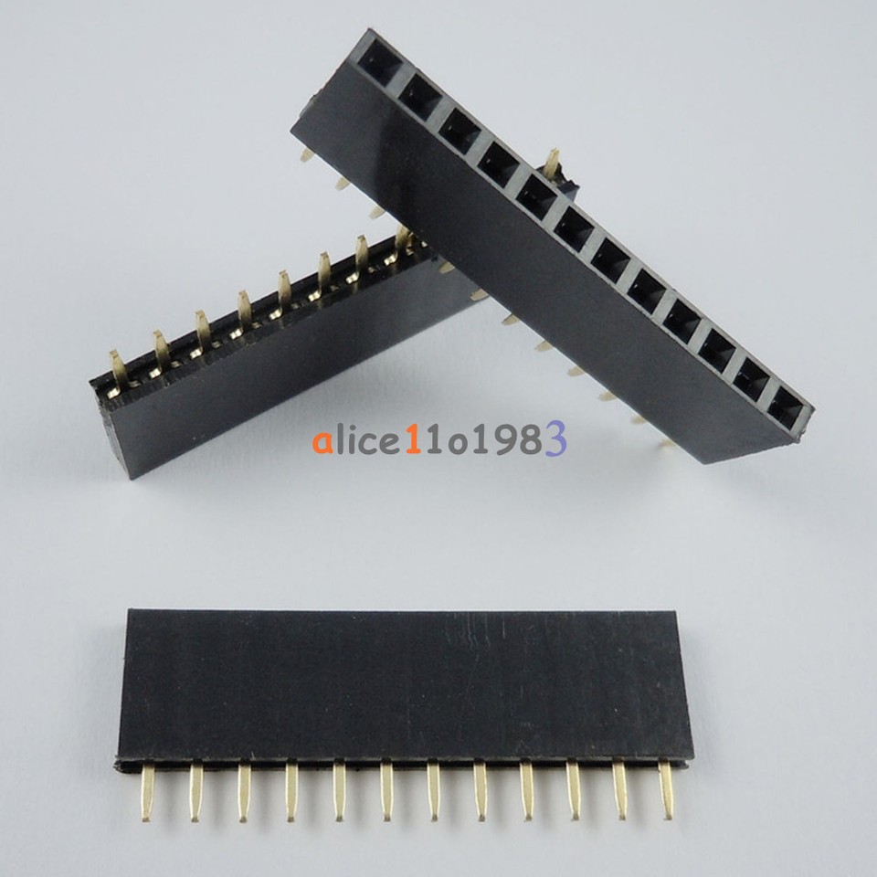 50PCS 2.54mm Pitch 12 Pin Female Single Row Straight Header Strip PH: 8 ...