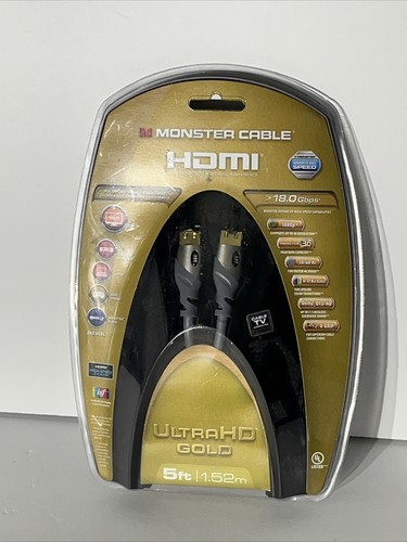 Monster Ultra HD Gold 5 Ft. High Speed 18 Gbps HDMI Cable 50644694271| eBay