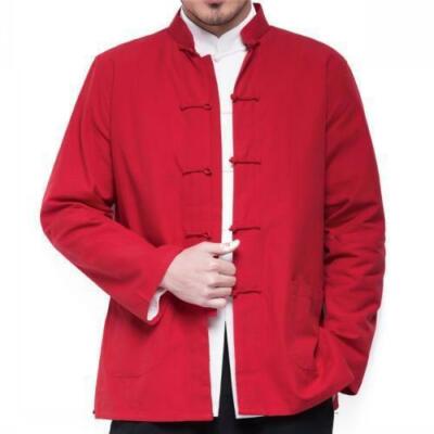 Men Kung Fu Coat Chinese Traditional Tai Chi Uniform Tang Suit Jacket ...