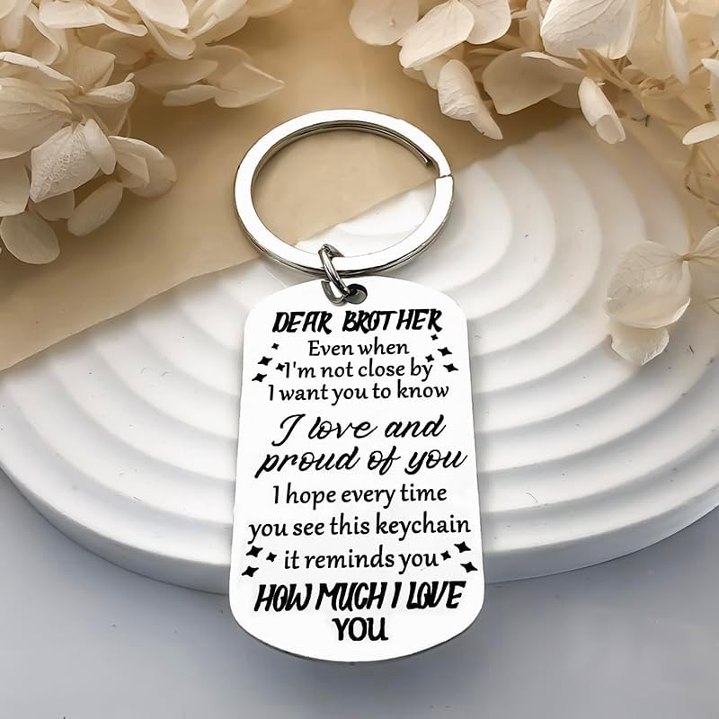 Brother Keychain - I Love You Brother Birthday & Graduation Key Chain ...