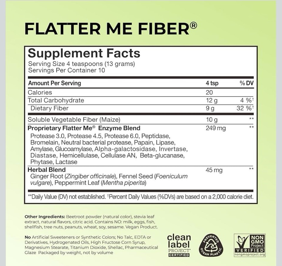 Hum Flatter Me Fiber GLP-1 Booster Strawberry Lemon Flavor 10 Servings ...