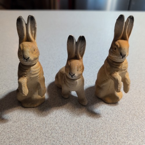 Vintage Easter Bunny Candy Container German Rabbit US Zone Paper Mache ...