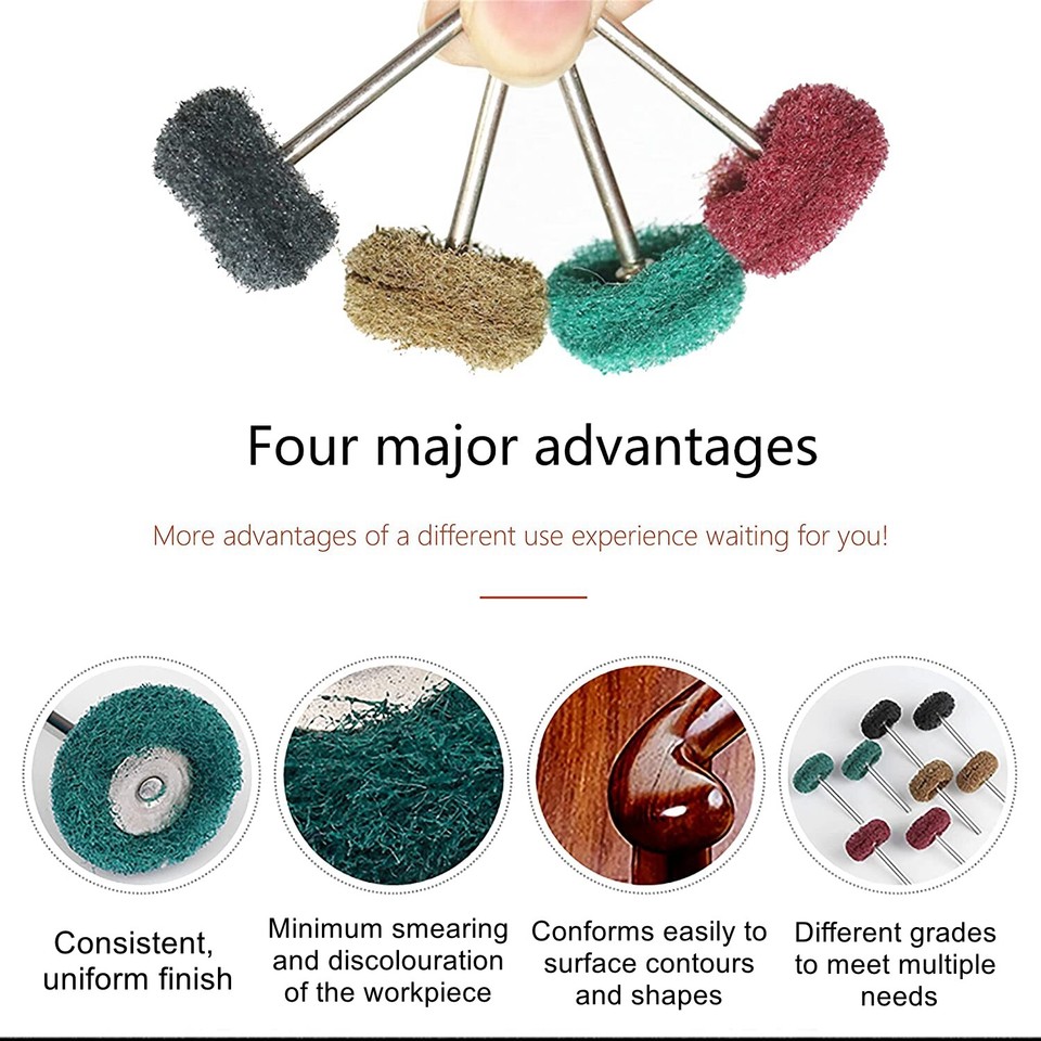 25mm Abrasive Metal Polishing Buffing Wheel Burr Kit Set for Dremel ...