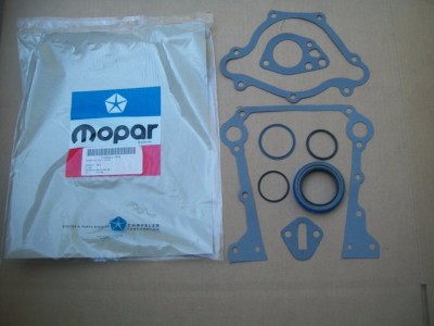 NOS MoPar Plymouth Dodge Chrysler 318 360 Engine Front Lower Gasket Set ...