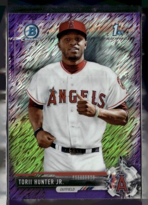 2017 BOWMAN CHROME PURPLE SHIMMER 1ST PROSPECT TORII HUNTER JR ANGELS ...
