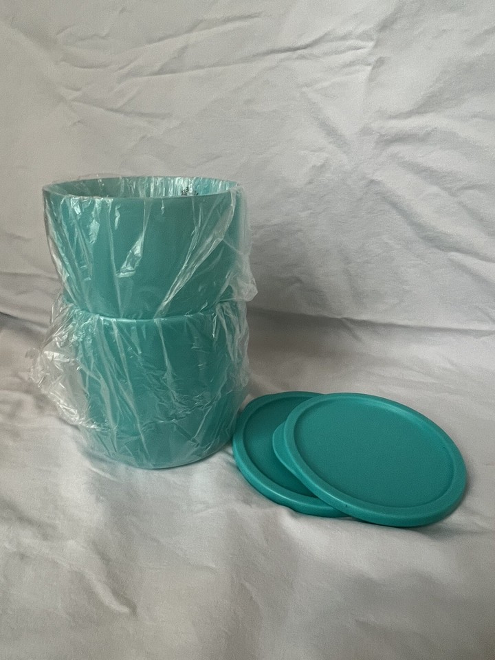 NEW Tupperware Basic Bright Round Container Aqua Blue 1.1 L | eBay