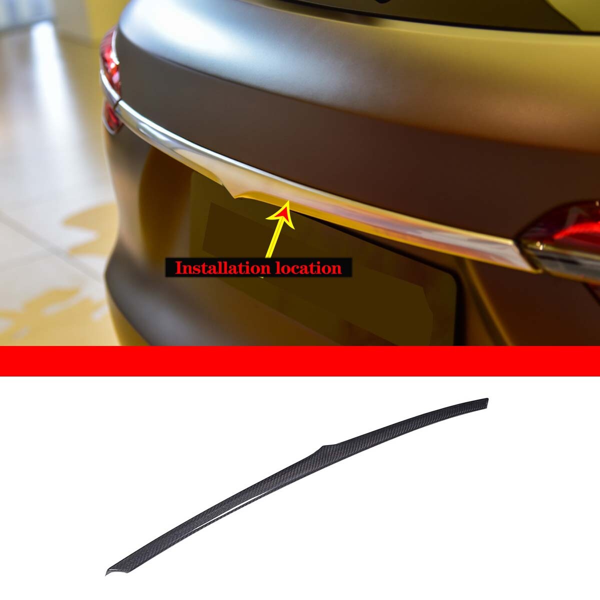 Real Carbon Fiber Rear Door Trunk Lid Tailgate Strip Trim For Maserati ...
