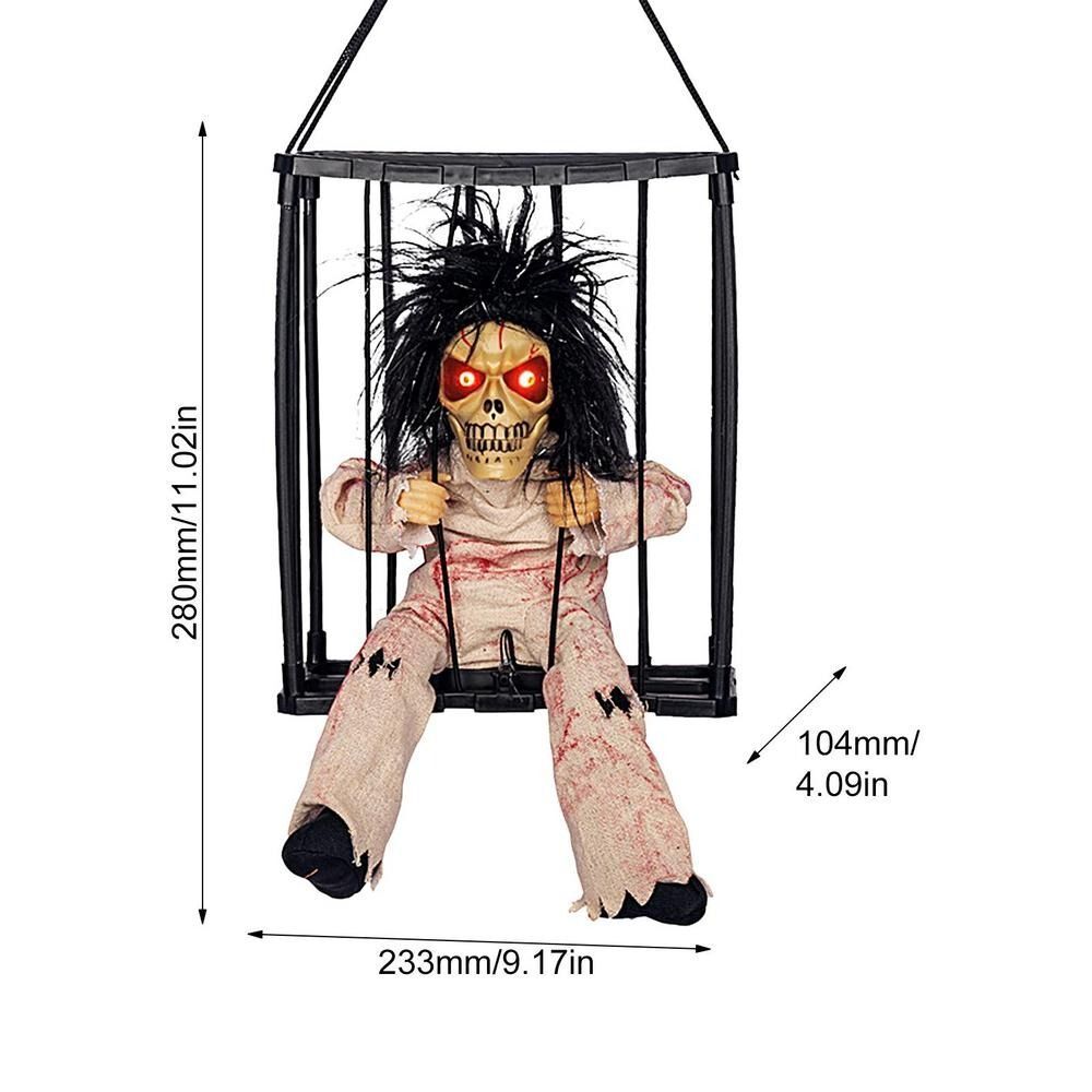 Motion Sensor Vocalize Luminous Skull Figurine PP Electric Skeleton Toy ...