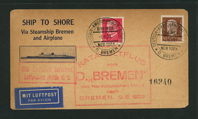 1929 K2 German Catapult Box Directional Marking F-VF Ship to Air Mail ...