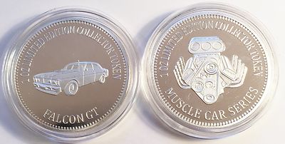 "FORD FALCON GT" Muscle Car Series 1 0z HSE 999 Silver Coin/token LTD ...