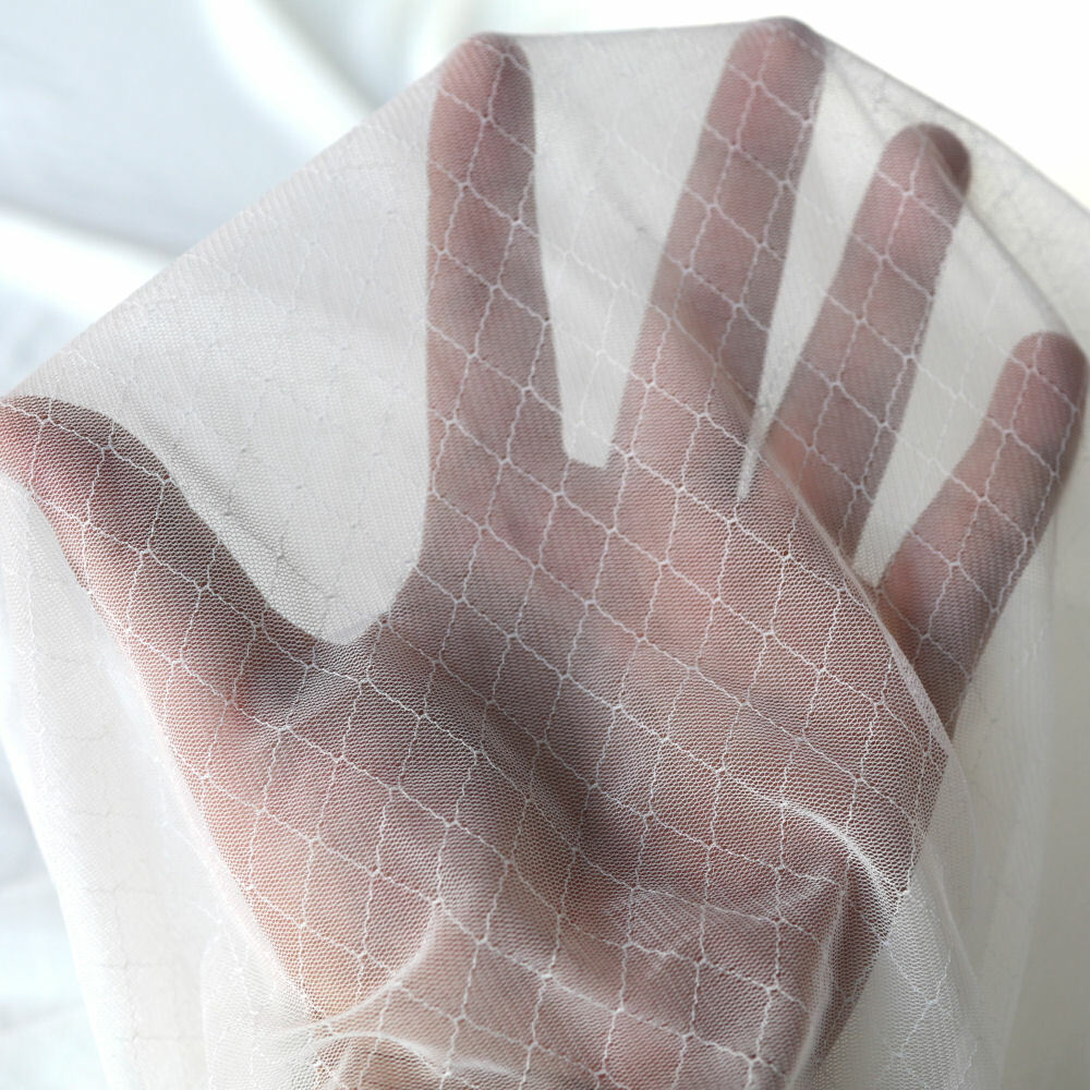 Designer Netz-Stoff mit Stretch feine zarte transparente Meterware ...