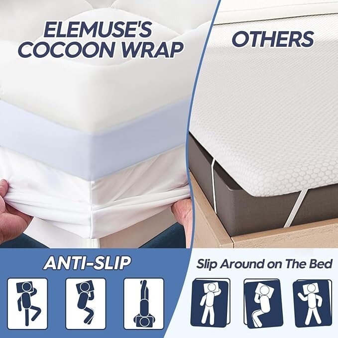 DUAL LAYER MICROFIBRE & MEMORY FOAM MATTRESS TOPPER ENHANCER ...