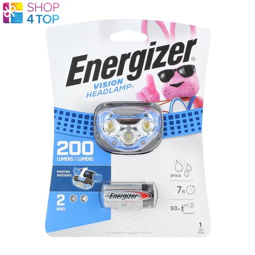 ENERGIZER VISION HEADLIGHT LP08771 200 LUMENS BLUE 3 AAA BATTERIES LED ...