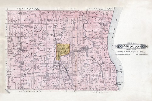 1915 Map of Mequon Township Ozaukee County Wisconsin | eBay