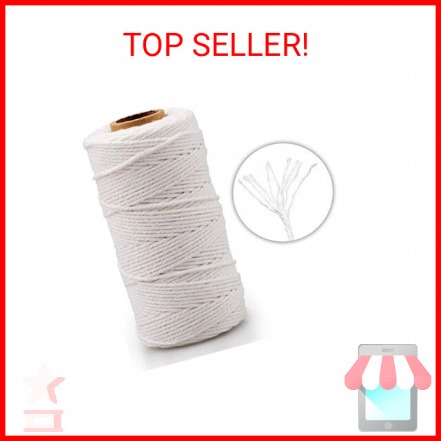 G2PLUS White String, Cotton Bakers Twine，328 Feet 2MM Natural White ...