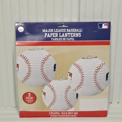 MLB BASEBALL PAPER LANTERNS 3 ct ~ Game Day Birthday Party Supplies ...