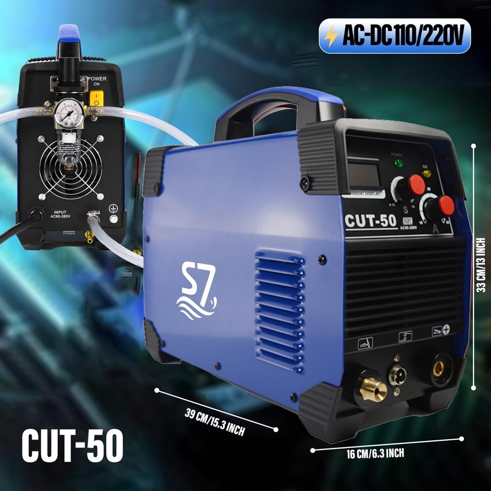 Plasma Cutter CUT50 55Amp 110V/220V Dual Voltage IGBT Cutting Machine ...