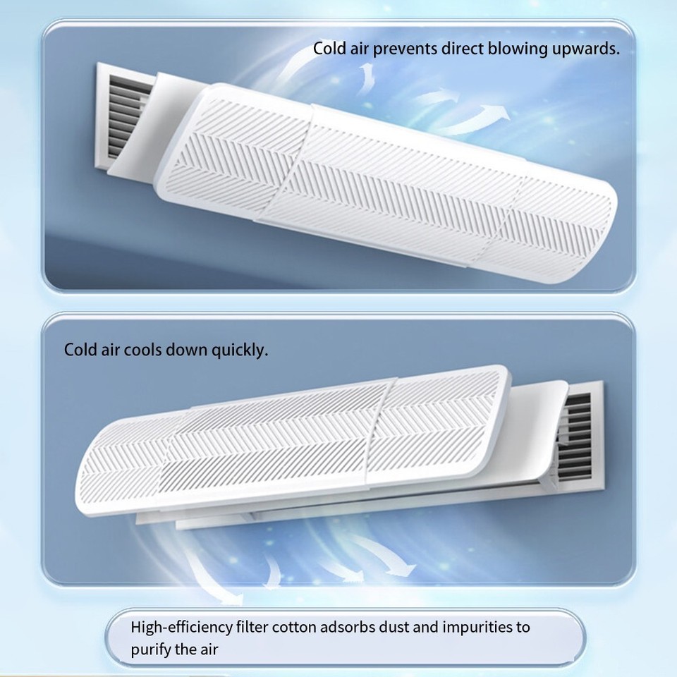 AC Vent Air Guide Deflector Adjustable Length Compatible with Side ...