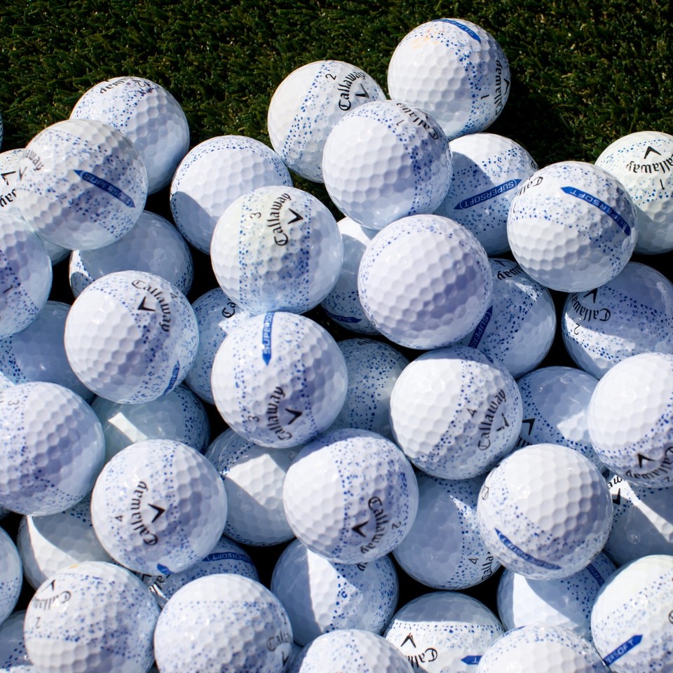 24 Callaway Supersoft Blue Splatter 360 Used Golf Balls 5A/4A - FREE ...