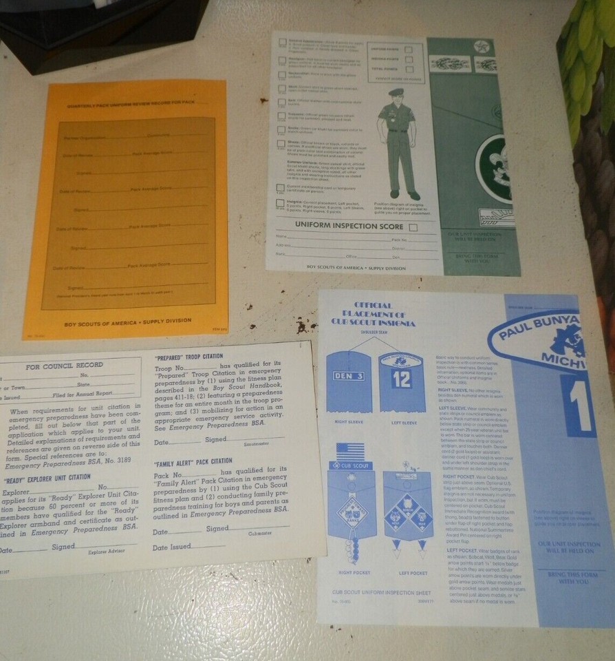 VINTAGE Boy and Cub Scouting Paper Lot-Uniform Guides Circa 1970's | eBay