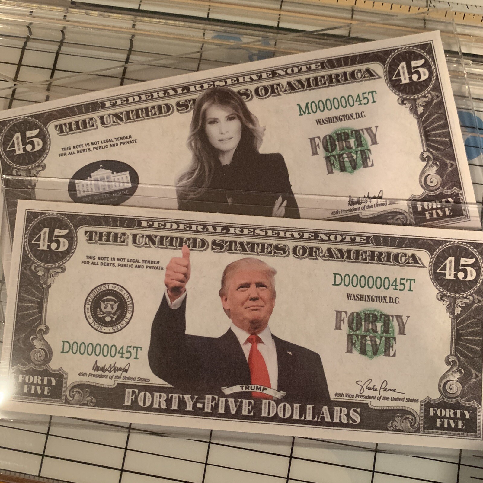 Donald Melania Trump TWO PACK Collectible United States Novelty 45 ...