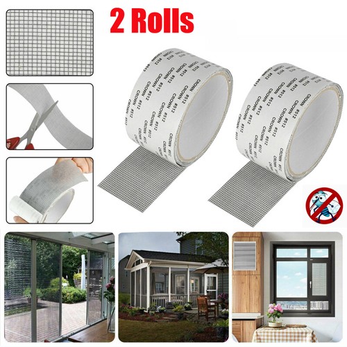 2 Rolls Window Screen Repair Patch Adhesive Fiberglass Mesh Hole Repair ...