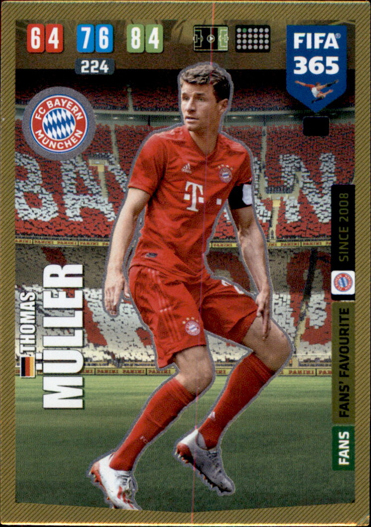Panini Fifa 365 2020 Karten Cards 174 - Thomas Müller - Fans Favourite ...