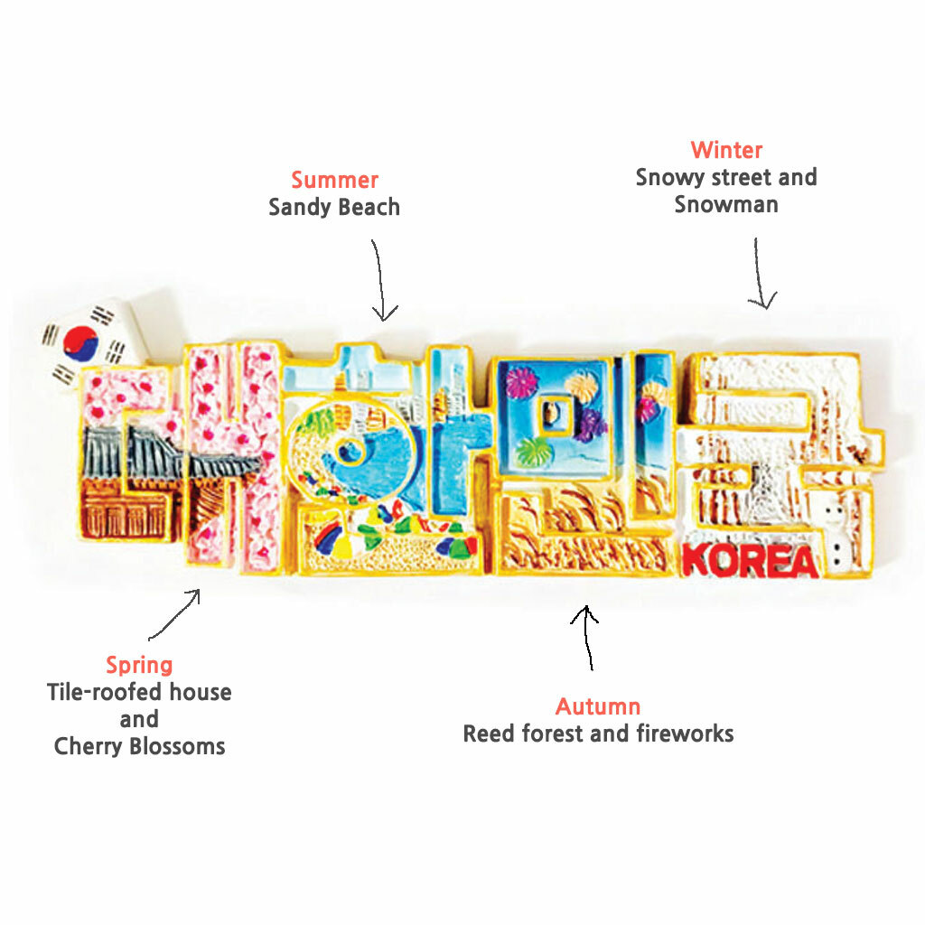 Alphabet Korea Seoul Jeju Lettering Fridge Magnet Refrigerator Magnets ...