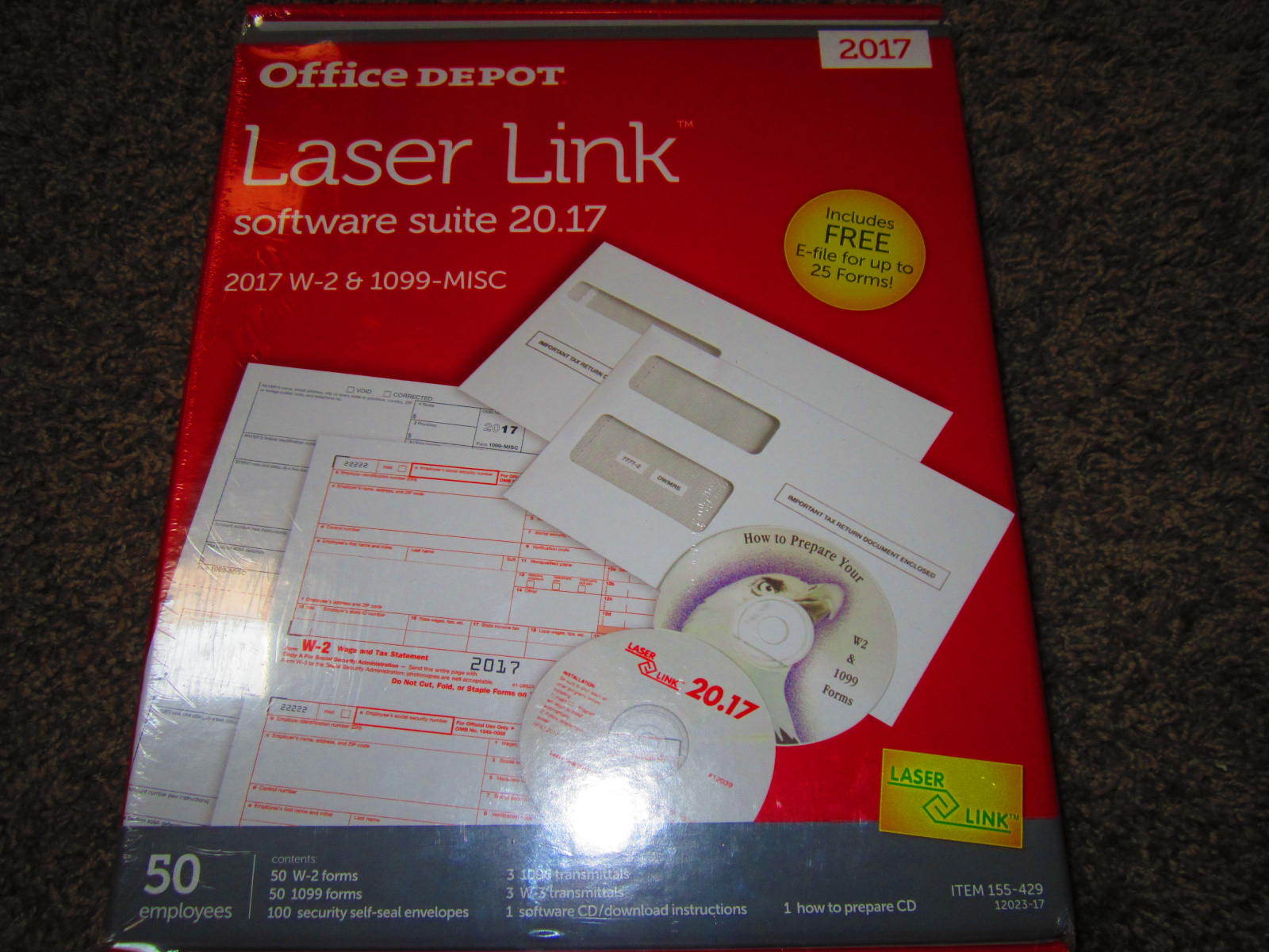Office DEPOT Laser Link Software Suite W-2 and 1099-misc 50 Employees ...