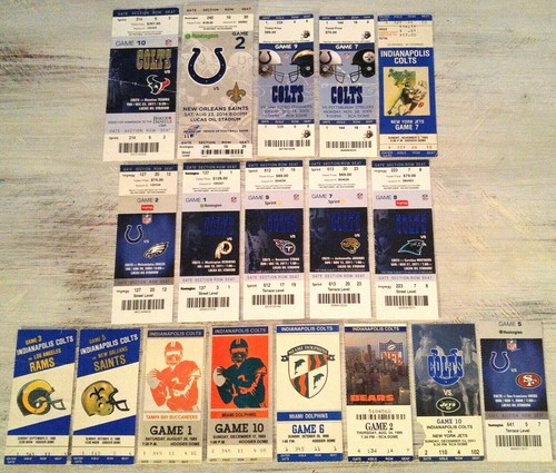LARGE LOT OF 18 INDIANAPOLIS COLTS TICKET STUBS 1986-2014 *** | eBay