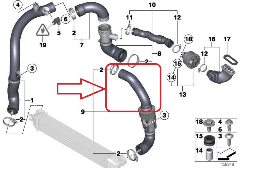 Tubo Intercooler Per MINI R56 1.6 Cooper S John Cooper Works ...
