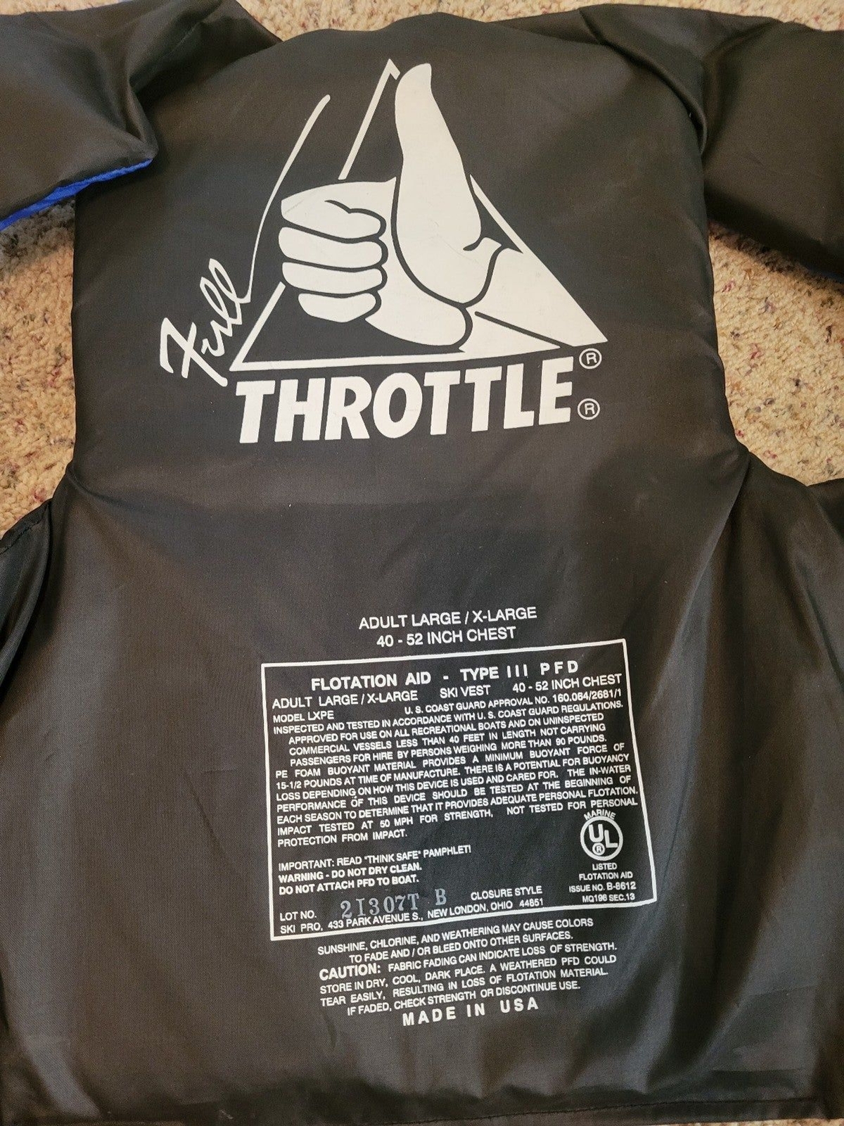 Adult Large-XL Full Throttle life jacket vest | eBay