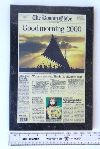 Y2K 2000 Boston Globe Front Page Jan. 1 Good Morning We Survived ...