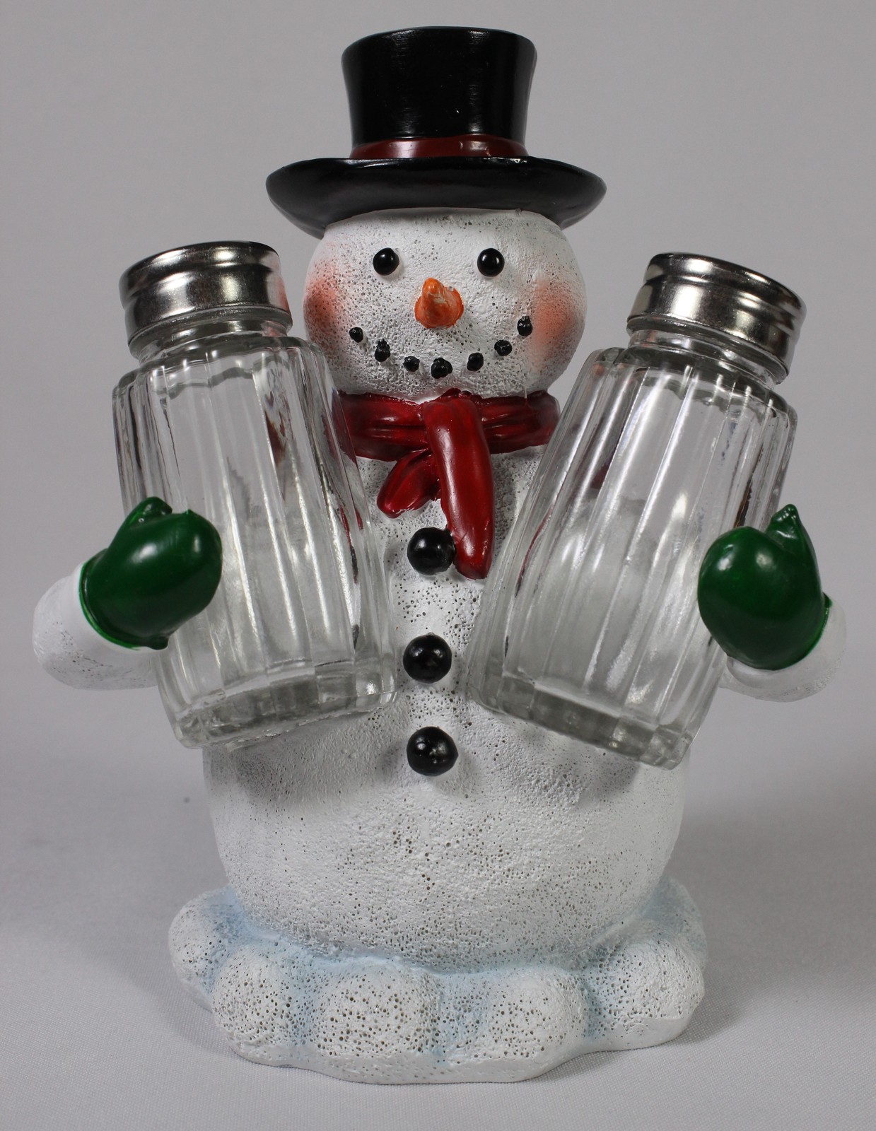 Frosty Snowman Salt Pepper Shaker Holder Holiday Kitchen Dining Table ...