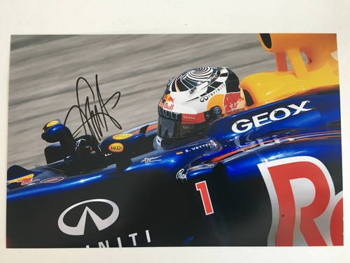 Sebastian Vettel signed Red Bull F1 A4 photo | eBay