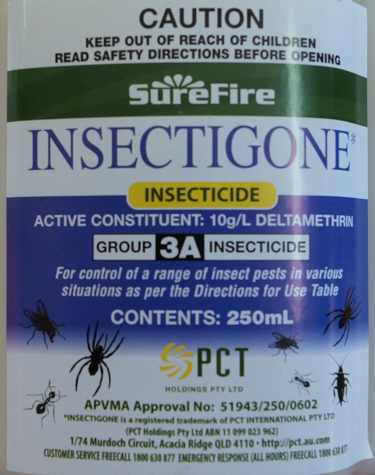 Insectigone 250mL Residual Insecticide Concentrate Delta-M Ants Spiders ...