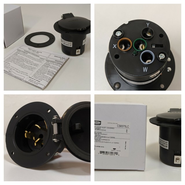 Hubbell CS6375 Locking Inlet 3p-4w 50amppolarized 125/250v - Metallic ...