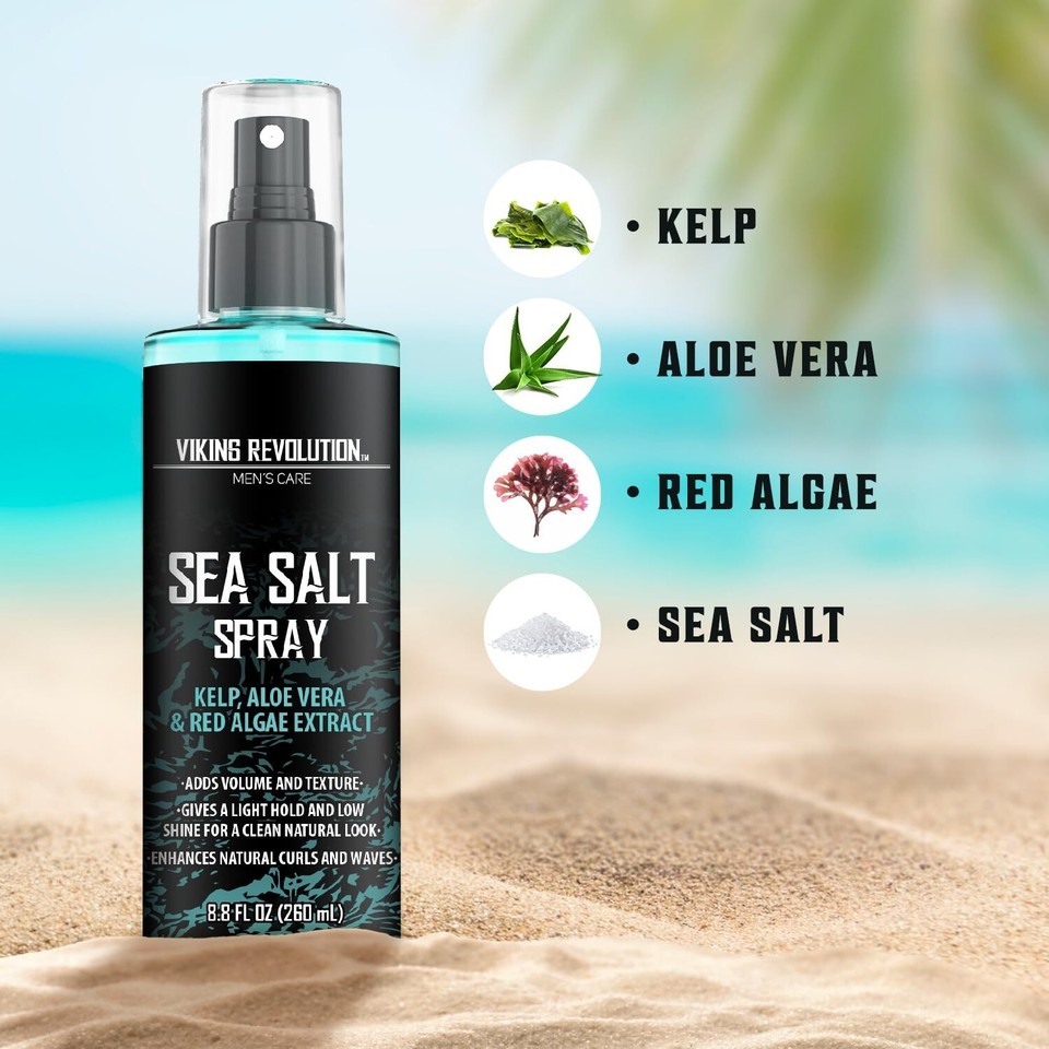 Sea Salt Spray for Hair Men - Hair Texturizing Spray with Kelp, Aloe ...