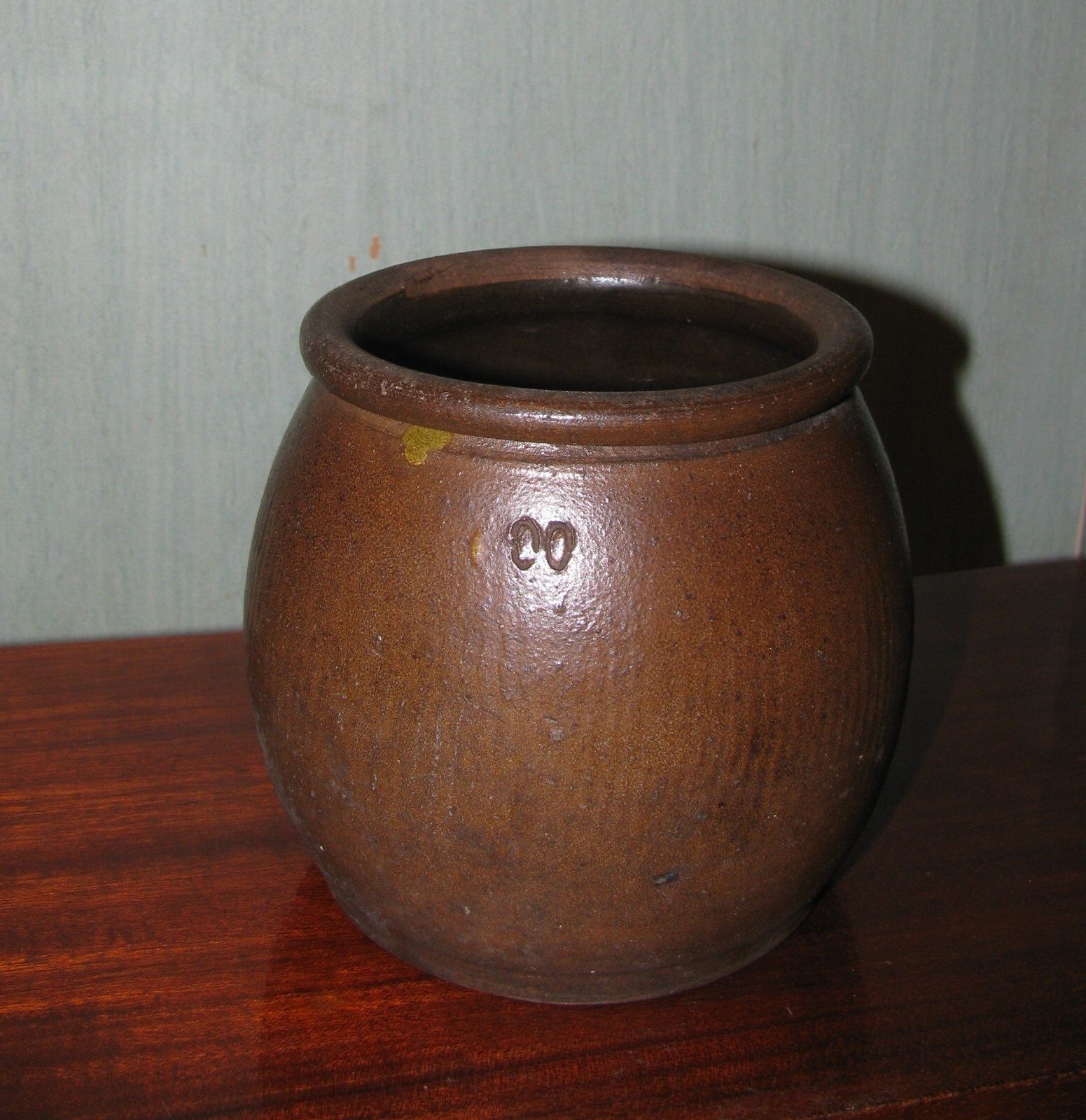 Antique vintage stoneware redware pot crock pottery glazed Lithuania ...