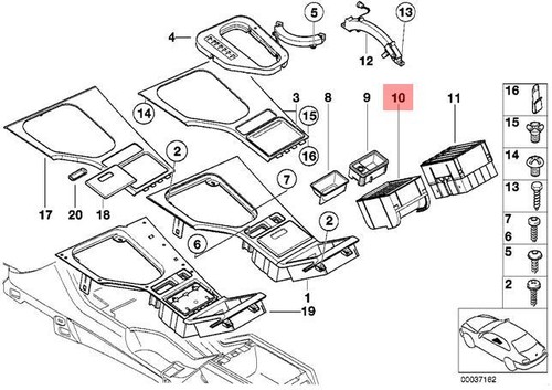 Genuine BMW Center Console Storing Partition Centre E39 520d ...