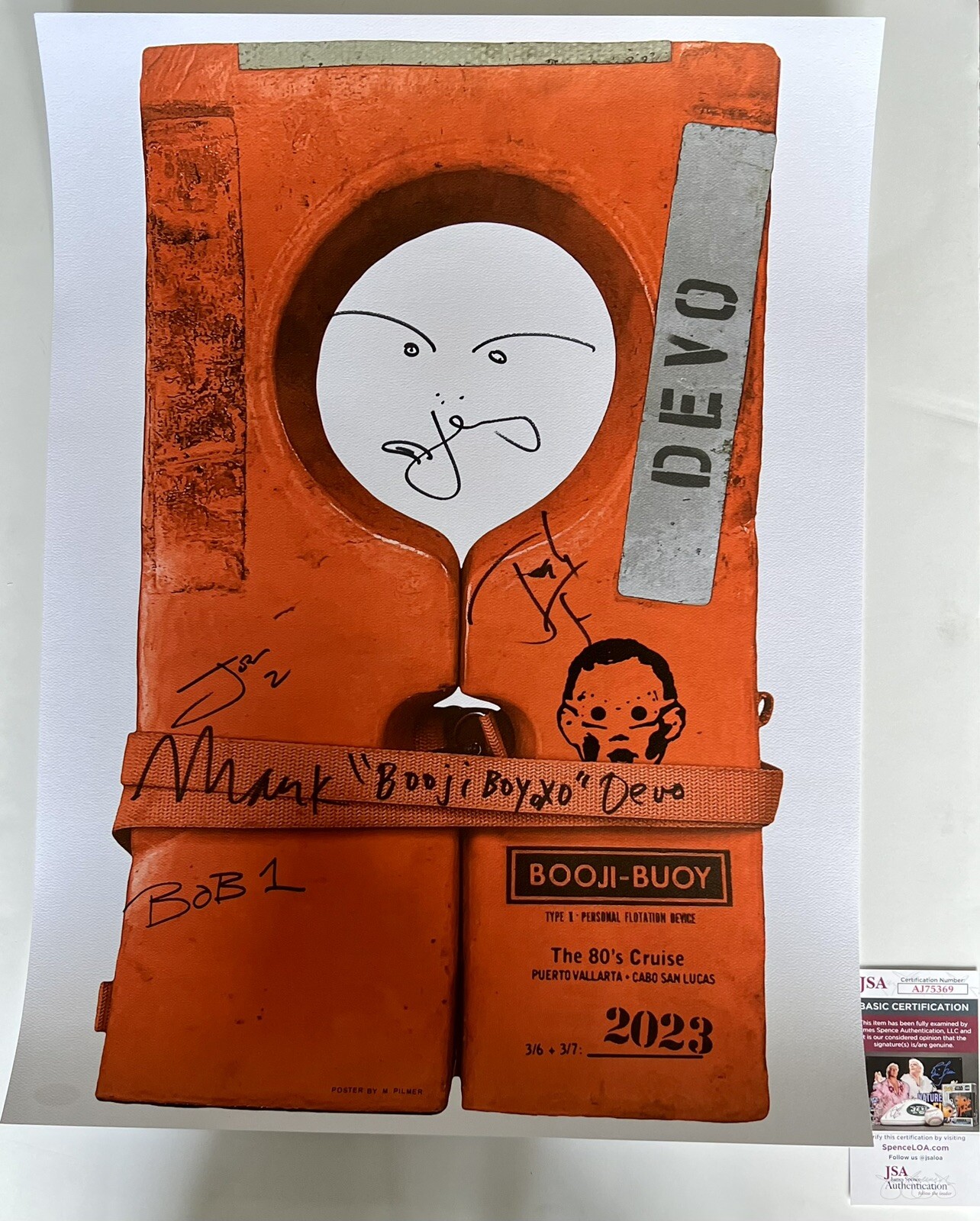 DEVO MARK & BOB MOTHERSBAUGH, JERRY & BOTH JOSH'S SIGNED LIMITED POSTER ...