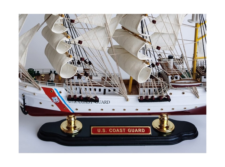 SAILINGSTORY Wooden Model Ship US Coast Guard Eagle Barque Ship Model ...